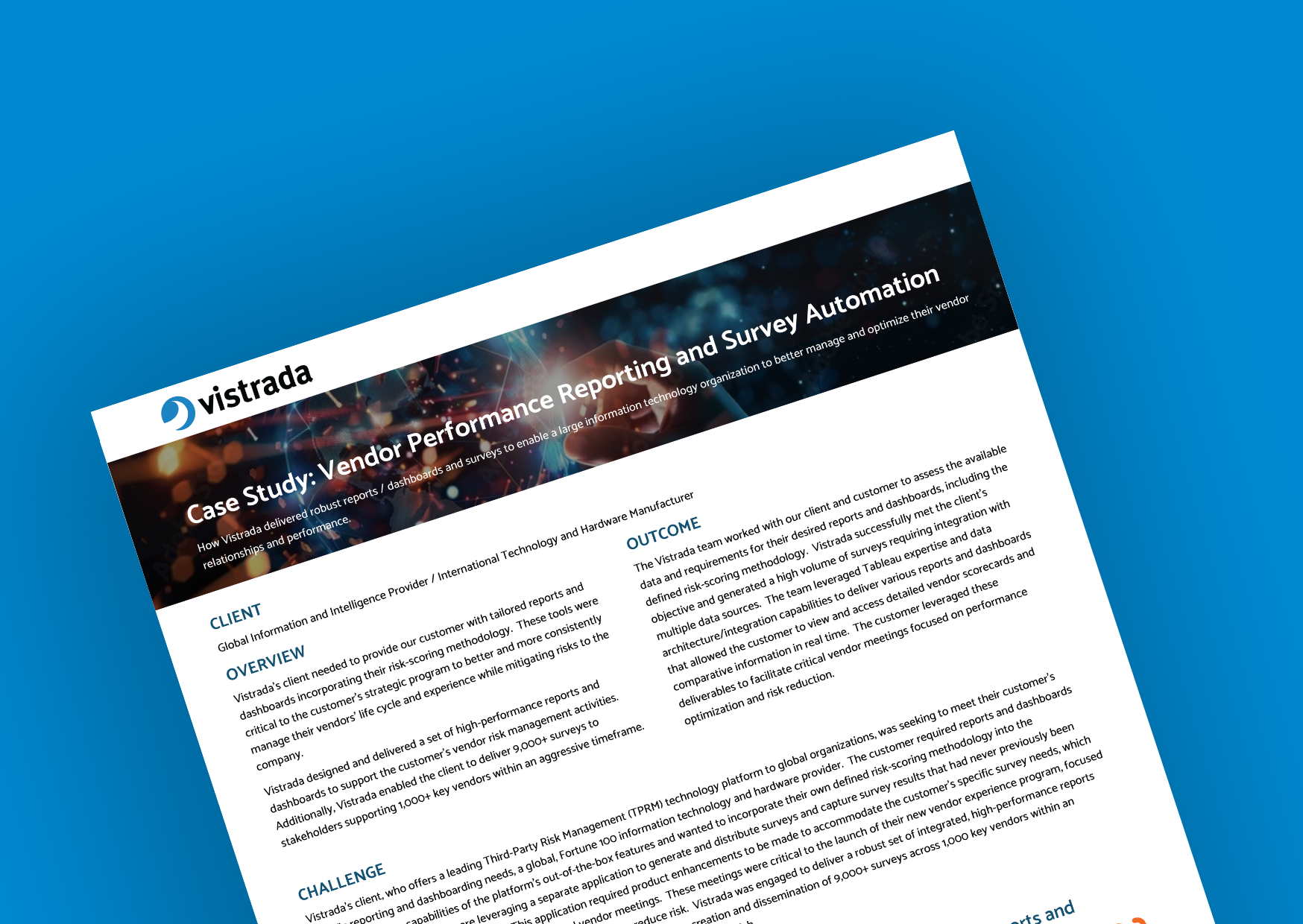 Vendor Performance Reporting Case Study | Vistrada